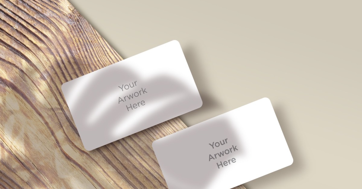 Rounded Corner 2Postcard paper's Mockup - TemplateMonster