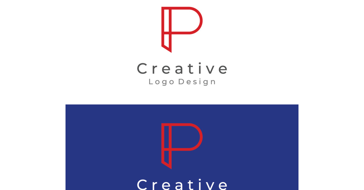 Logotipo de letra inicial P y vector de símbolo 9