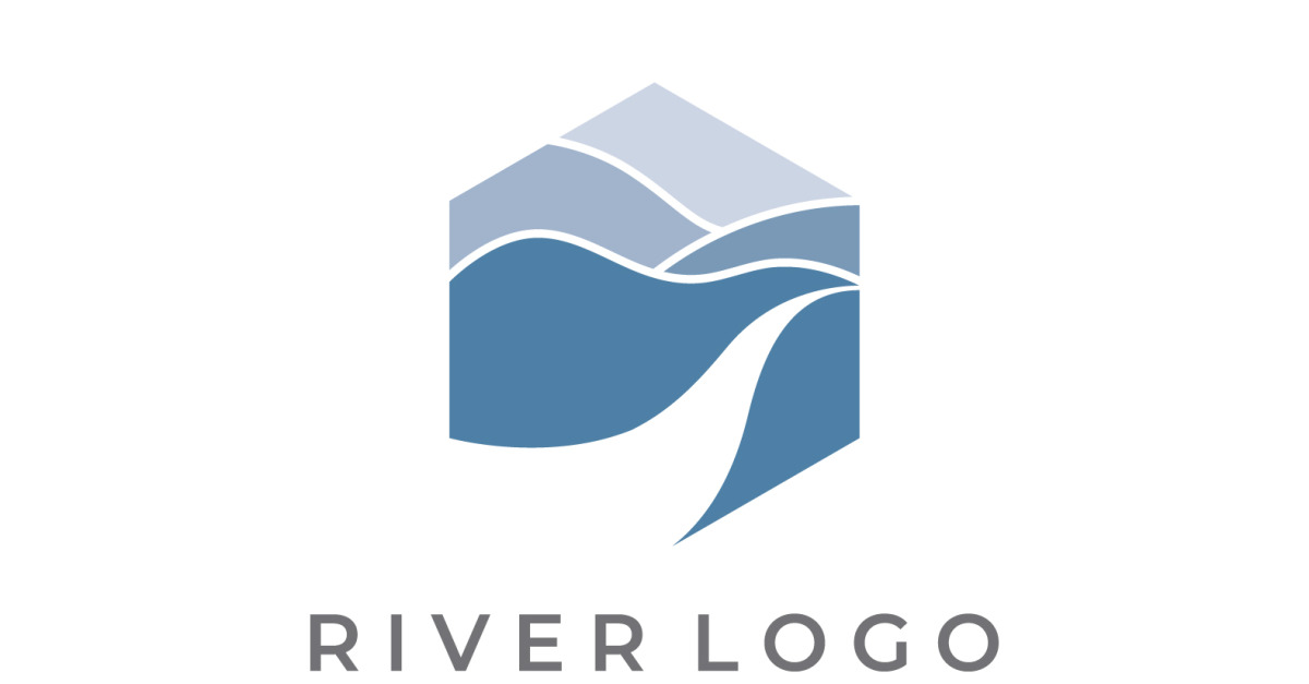 River nature logo and symbol vcetor 6 - TemplateMonster