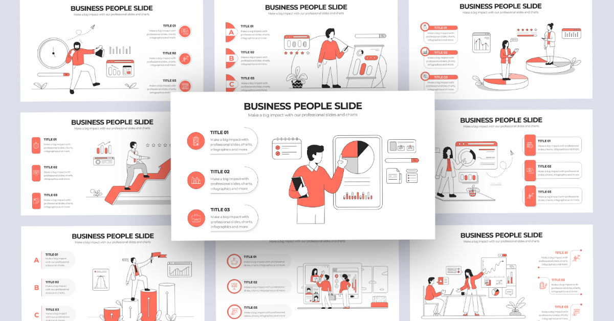 Modèle PowerPoint de personnes vectorielles infographiques