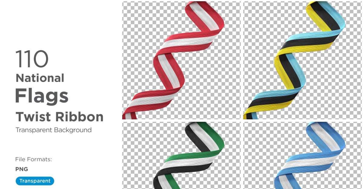 National Flags Twist Ribbon Set 2 #308219 - TemplateMonster