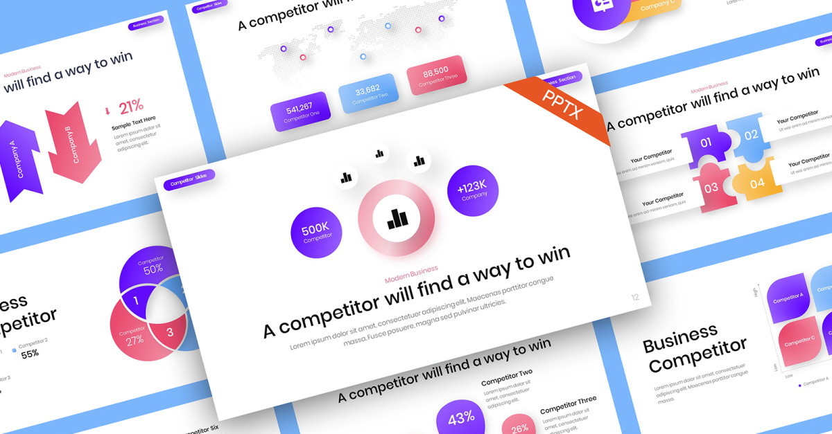 Obchodní konkurence Professional PowerPoint šablony
