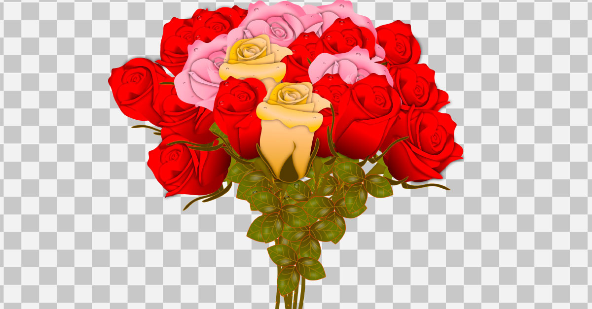 Rosa foglia di rosa realistica e bocciolo con vettore di fiori rossi