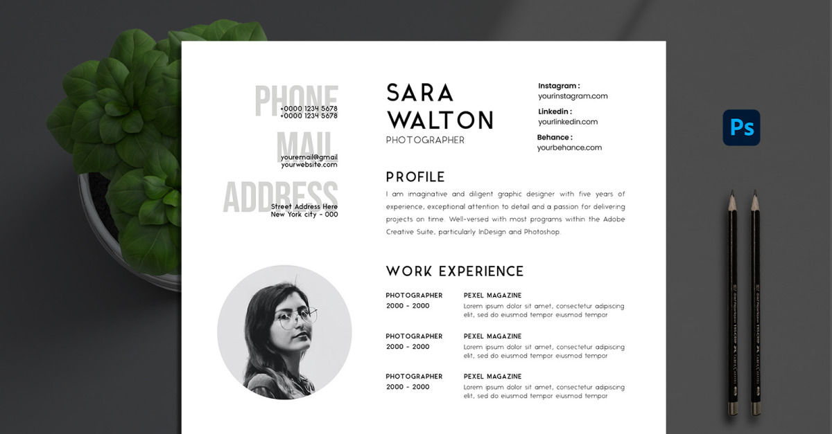 Unique Stylish Resume / CV Template #308668 - TemplateMonster