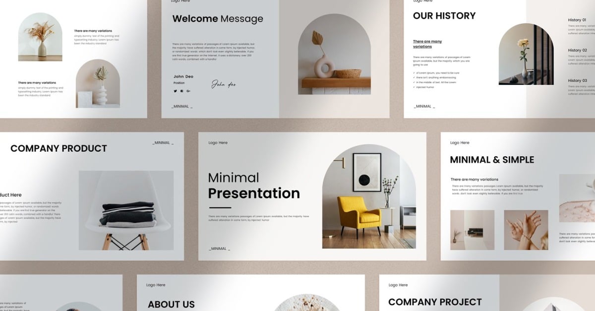 Clean Minimal Presentation Template Layout - TemplateMonster