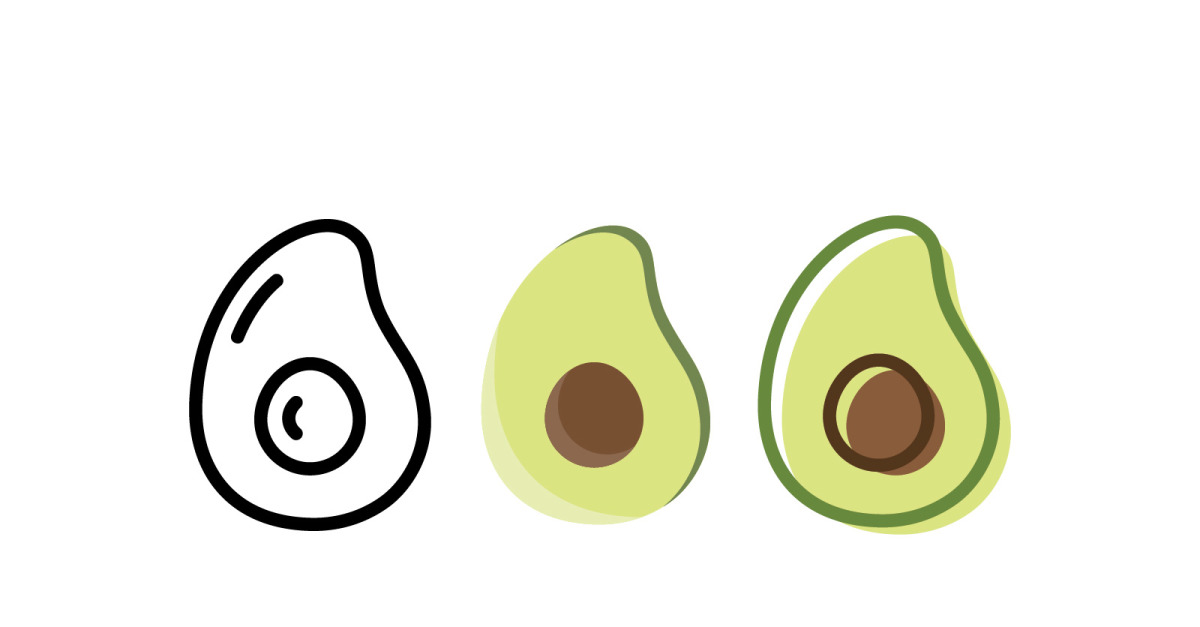 Avocado fruit logo template healthy food symbols V13