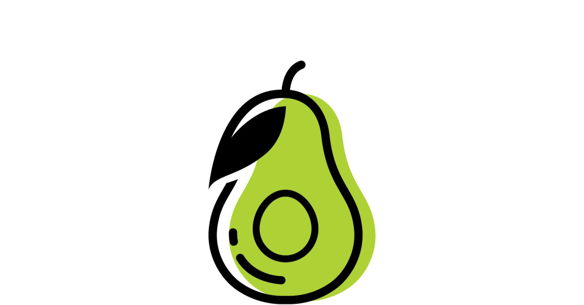 Avocado fruit logo template healthy food symbols V15