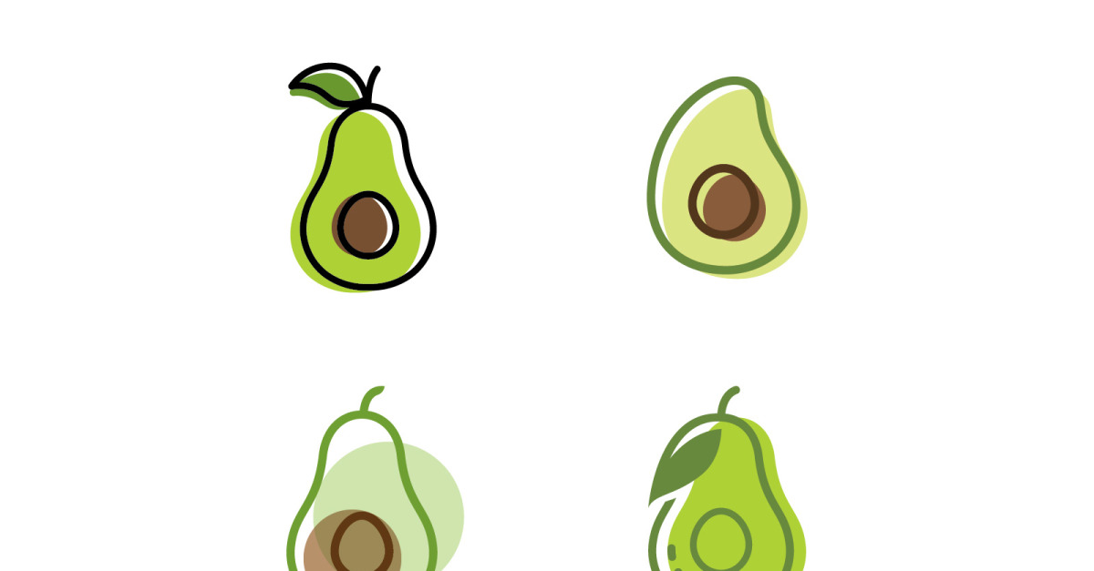 Avocado fruit logo template healthy food symbols V16