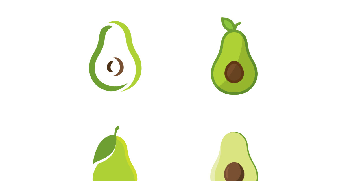 Avocado fruit logo template healthy food symbols V17