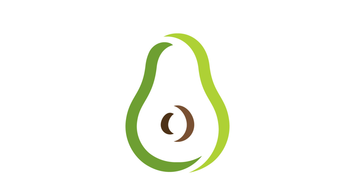 Avocado fruit logo template healthy food symbols V2
