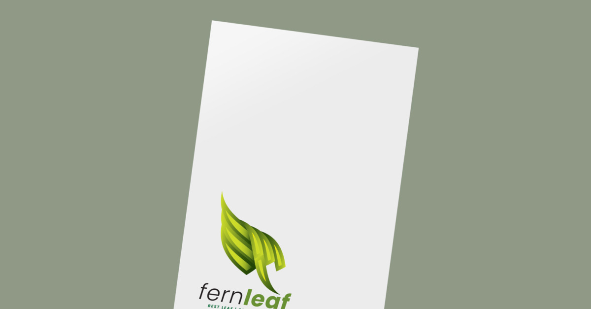 Feuille de fougère biologique et logo vert Silkline
