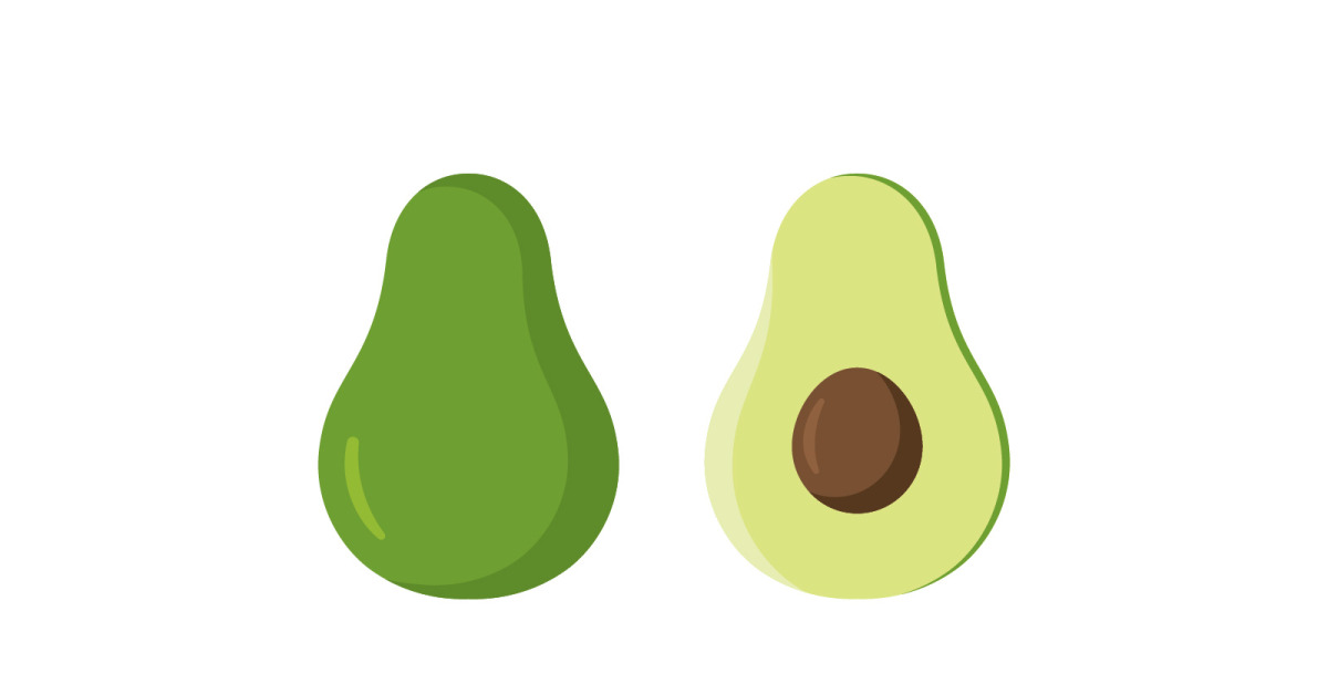 Modello di logo di frutta di avocado simboli alimentari sani V6