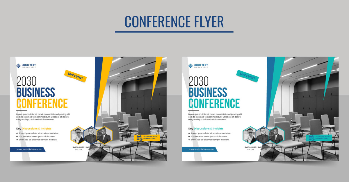 Horizontal Business Conference Flyer Bundle and Invitation Banner ...