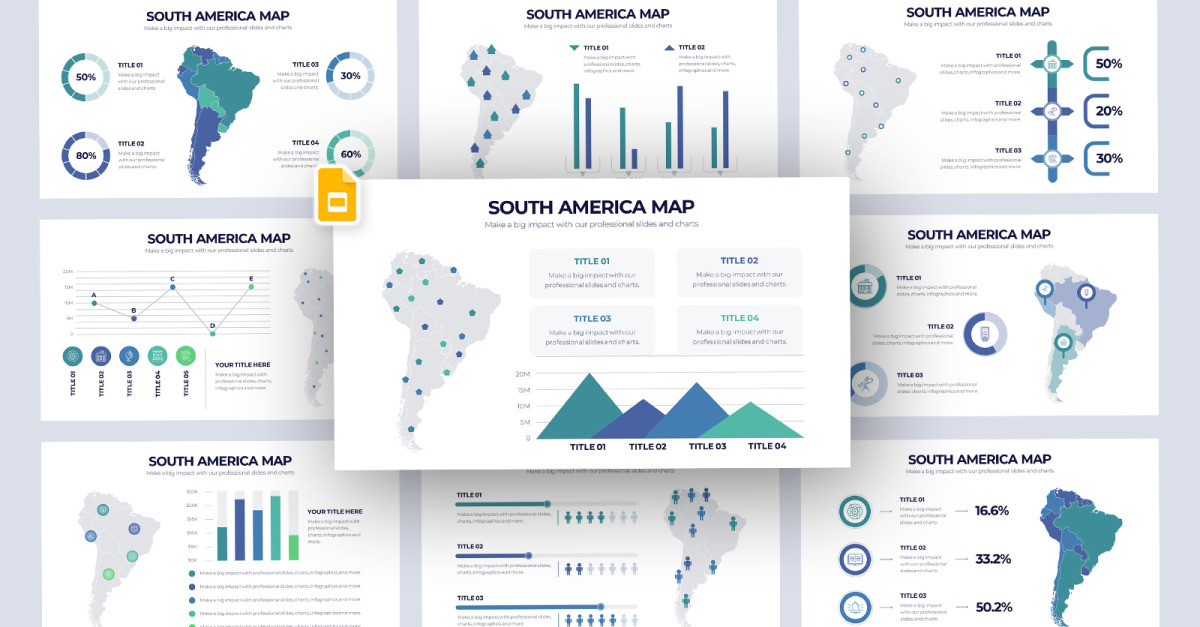 South America Map Vector Infographic Google Slides Template