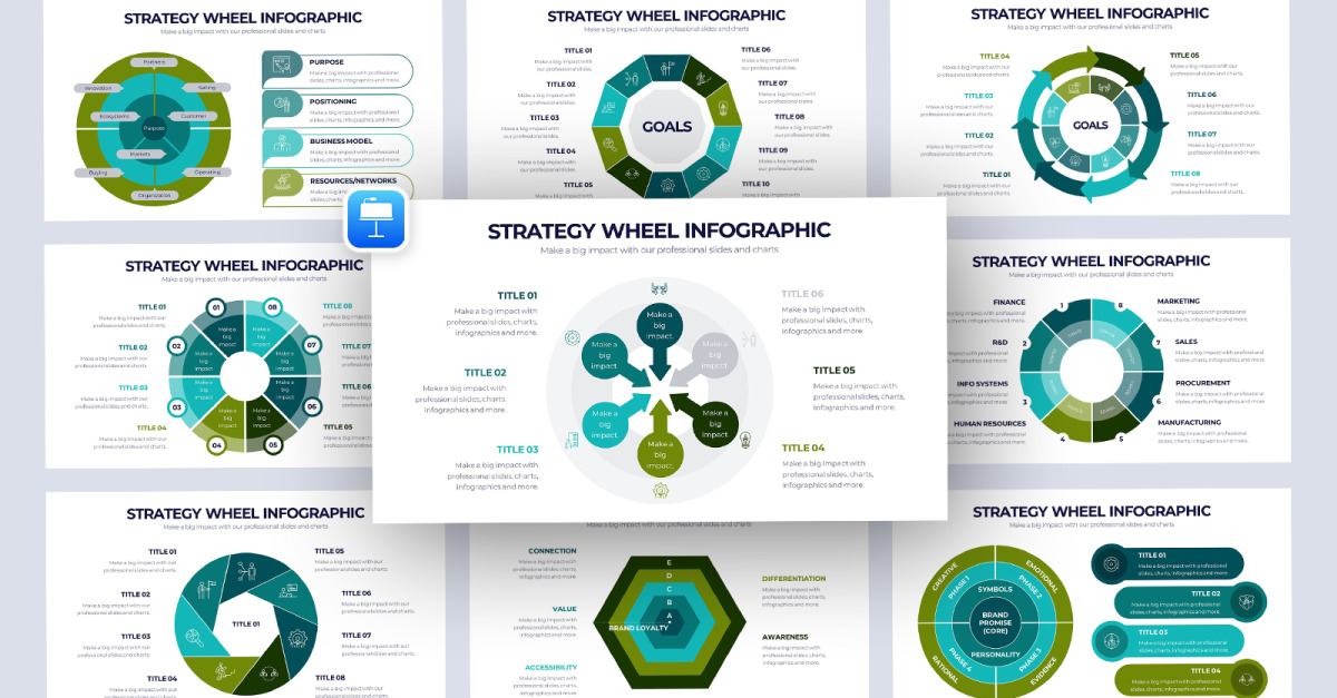 Strategy Wheel Infographic Keynote Template - TemplateMonster