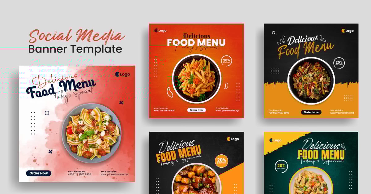 Food menu social media post banner template and Food menu restaurant ...