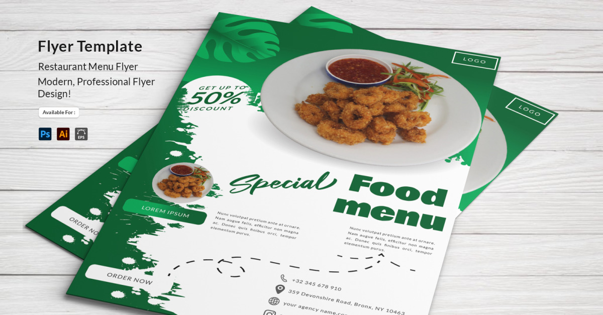 Onion Food Flyer Design Template #309296 - TemplateMonster