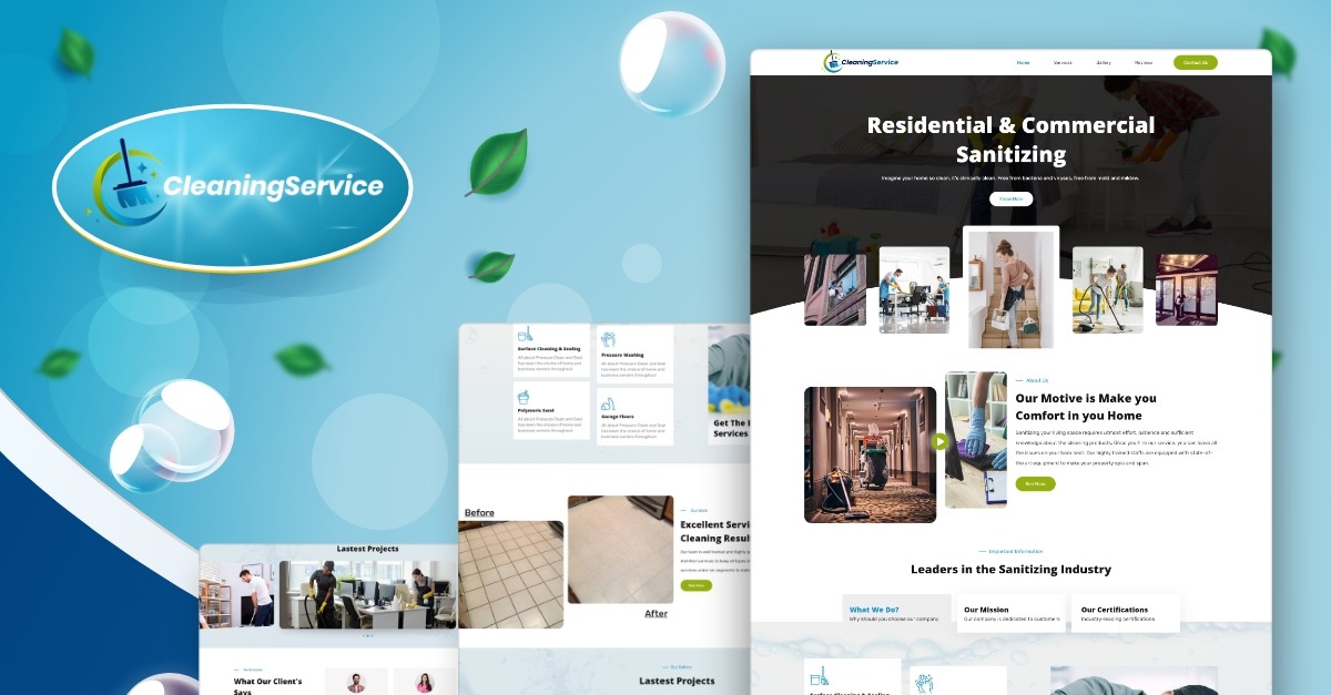 Cleaning Service Template - UI Adobe XD - TemplateMonster