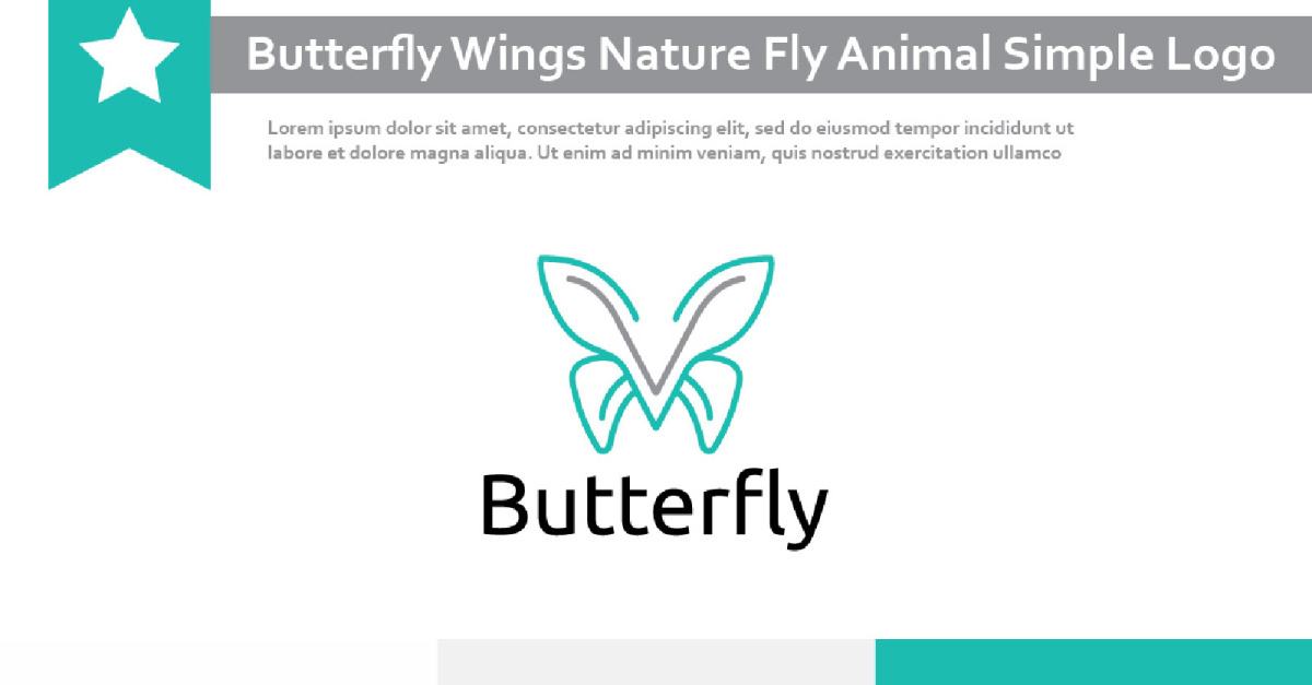 Butterfly Wings Nature Fly Animal Simple Monoline Logo