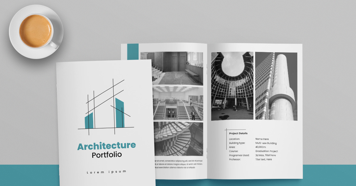 Building and Architecture Portfolio Template. Interior portfolio design