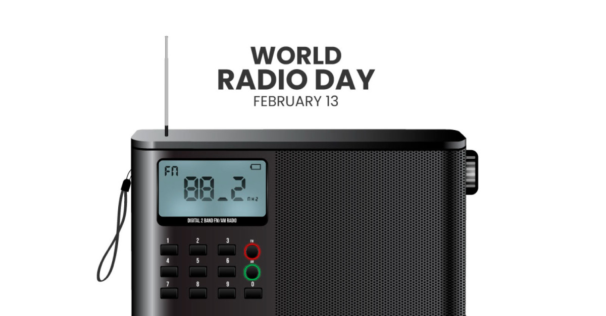 Día mundial de la radio en una ilustración de estilo geométrico