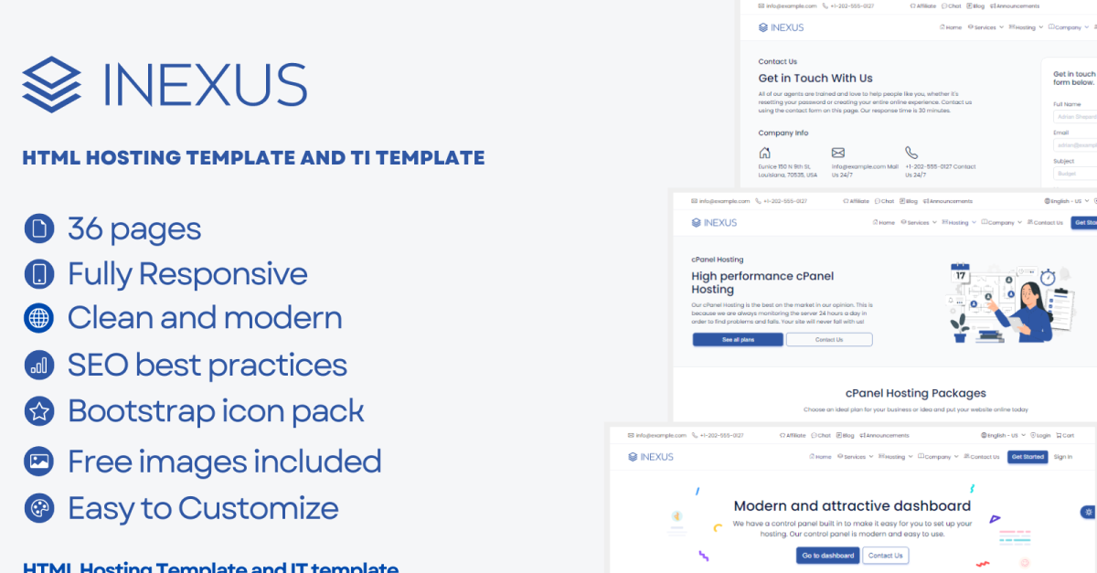 Inexus - Hosting Website Template and TI Template