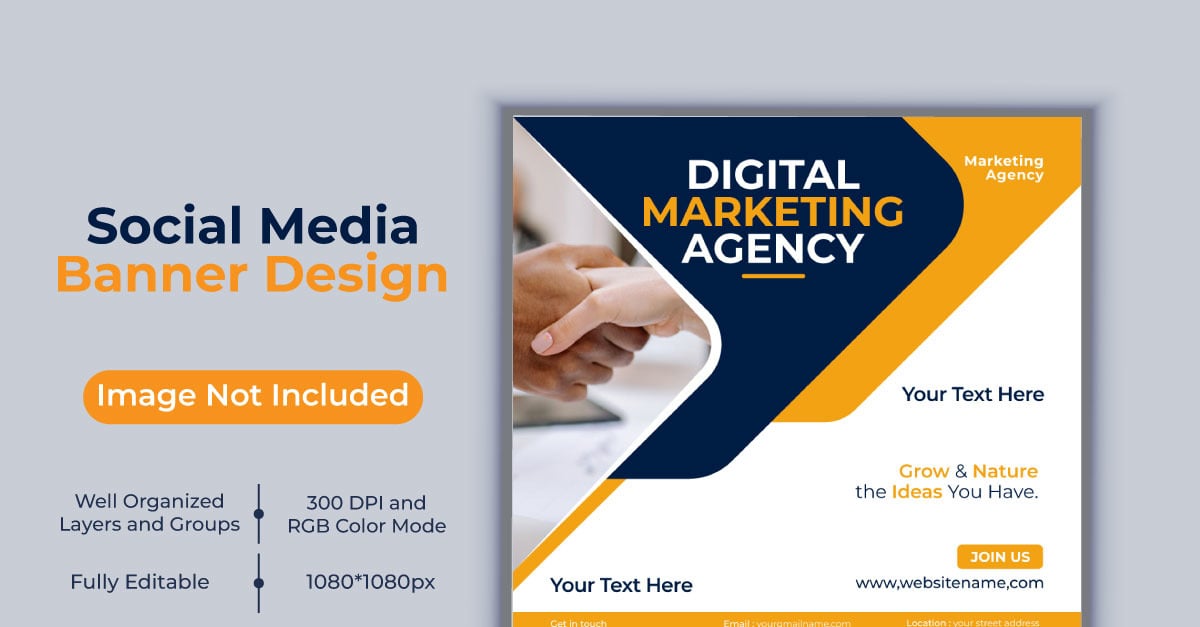 Creative New Digital Marketing Agency Banner Vector Design For Social ...