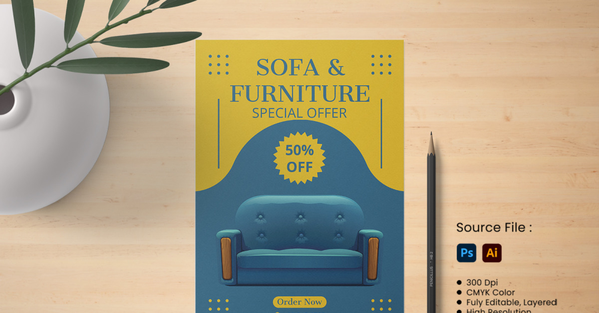 Sofa and Furniture Flyer Template #309824 - TemplateMonster