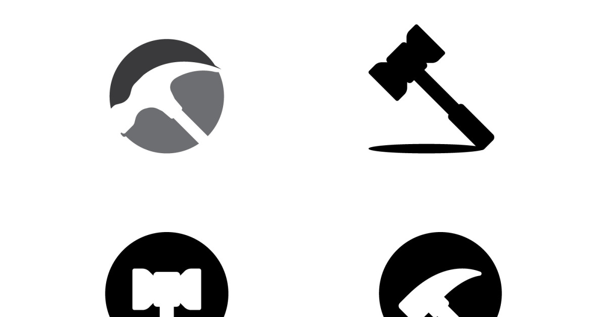 Martillo logo vector ilustración diseño V9 - TemplateMonster