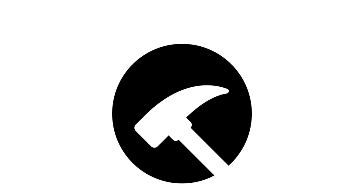 Martillo logotipo vector ilustración diseño V8