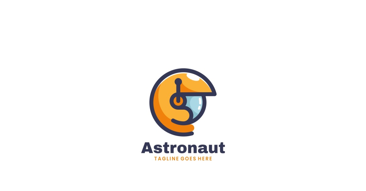 Astronot Basit Maskot Logo Şablonu 1 - TemplateMonster
