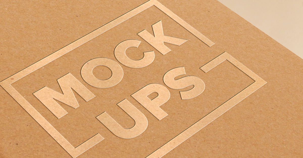 Cardboard Brown Paper Luxury Book Cover Logo Mockup