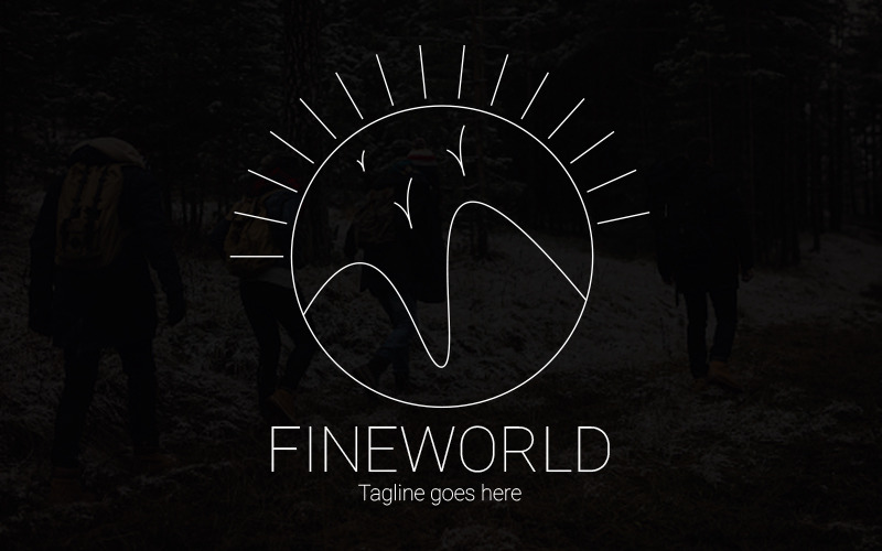 Line art adventurer world logo design - TemplateMonster