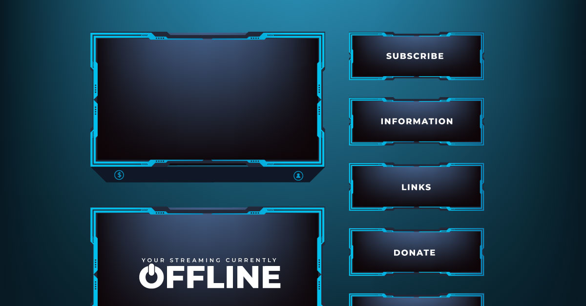 Online screen panel border design vector - TemplateMonster