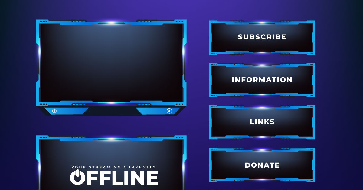 Online streaming screen panel vector - TemplateMonster