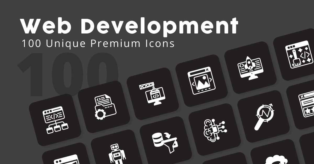 Web Development Unique Glyph Icons #310011 - TemplateMonster