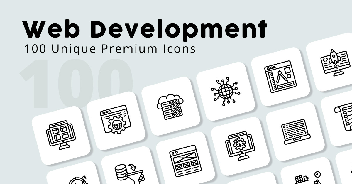 Web Development Unique Outline Icons - TemplateMonster