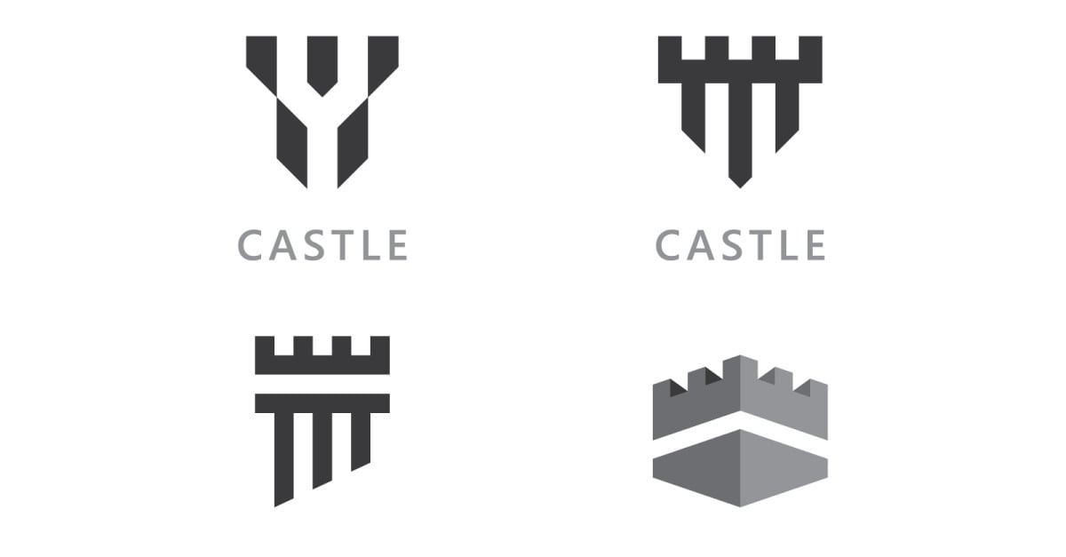 Château vecteur Logo icône Template vecteur Design V5