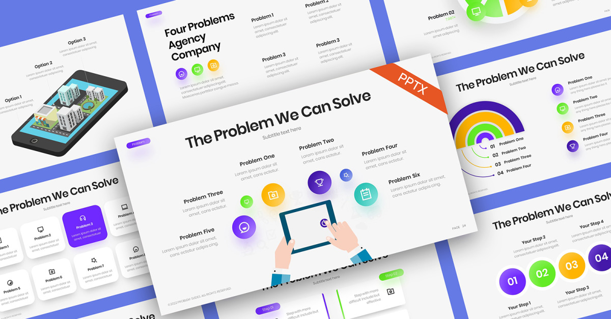 Das Problem Infografik PowerPoint-Vorlage - TemplateMonster