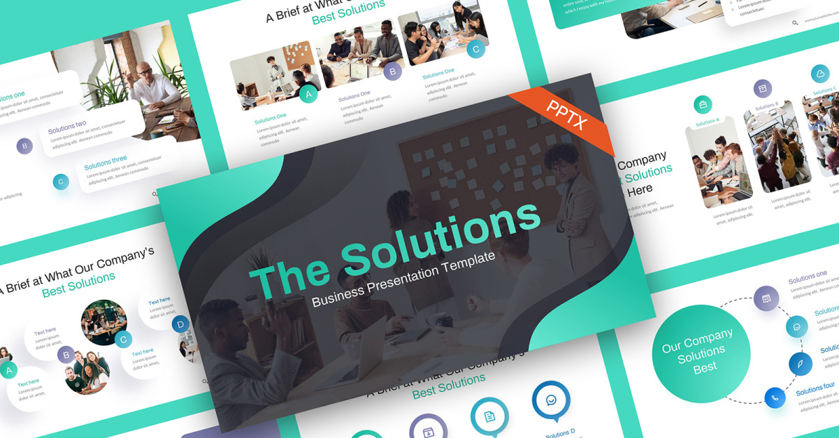 Il modello di PowerPoint Infografica soluzioni