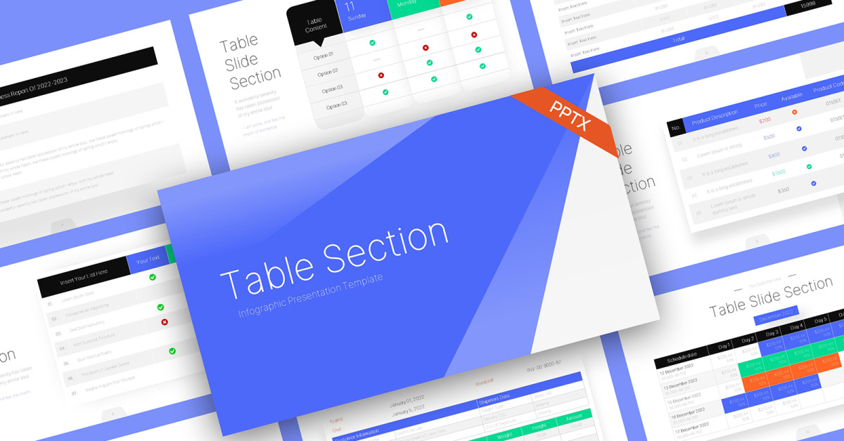 Modelo de PowerPoint de Infográfico de Seção de Tabela