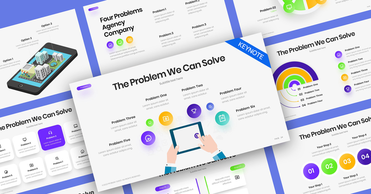 The Problem Infographic Keynote Template - TemplateMonster