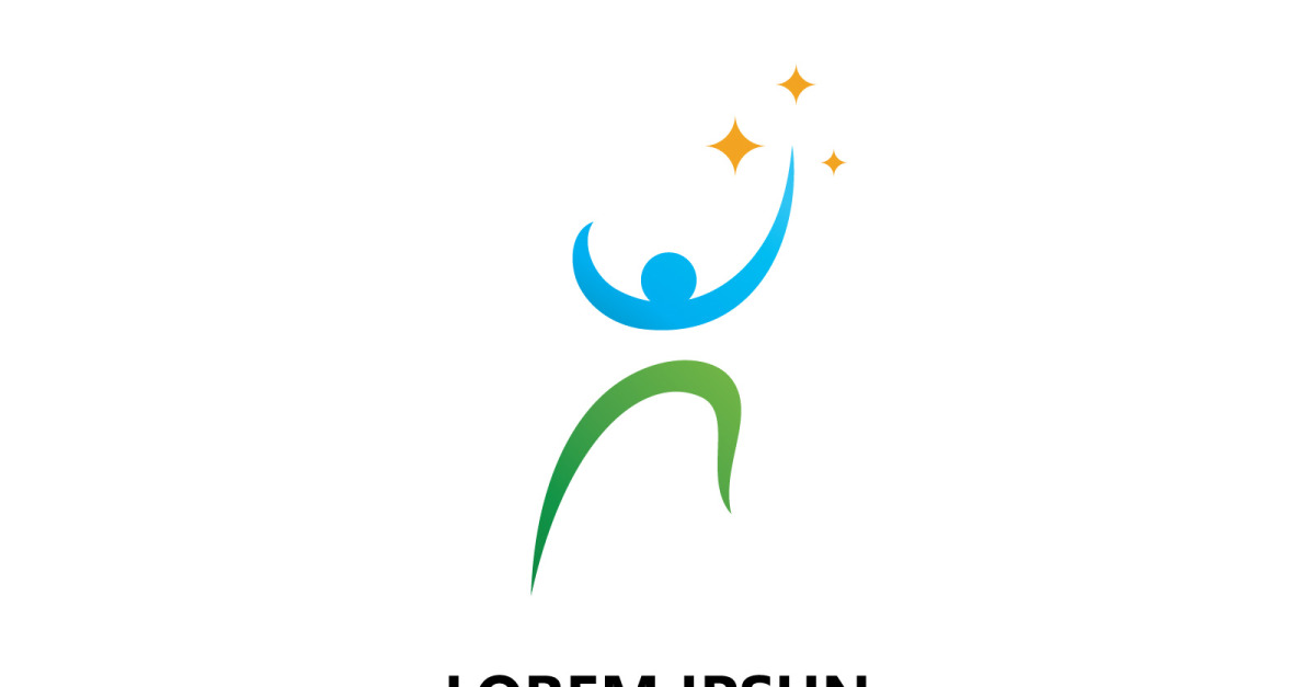 Successful people Logo reaching for the stars vector template V1