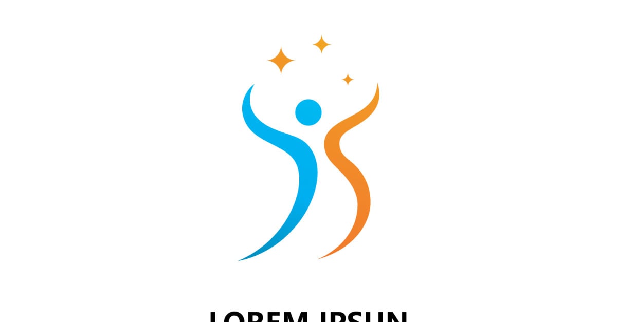 Successful people Logo reaching for the stars vector template V2