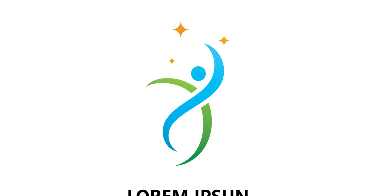 Successful people Logo reaching for the stars vector template V4