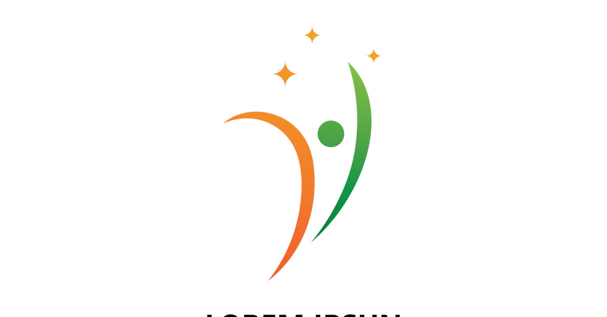 Successful people Logo reaching for the stars vector template V6