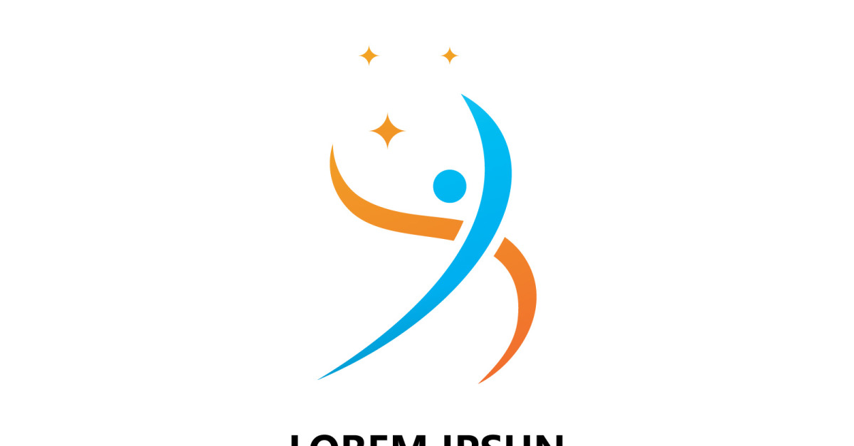 Successful people Logo reaching for the stars vector template V8