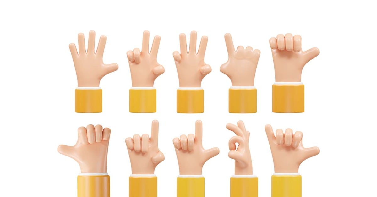 Hand Icon 3D Rendering Vector Illustration Transparent Element