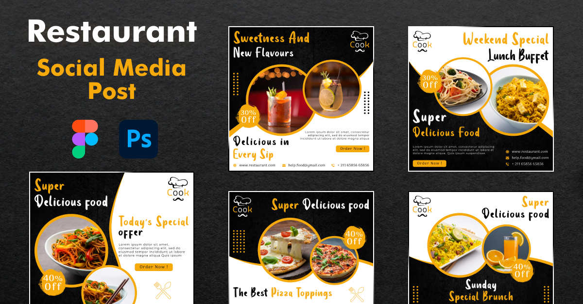 Restaurant - Social Media Post Design Template