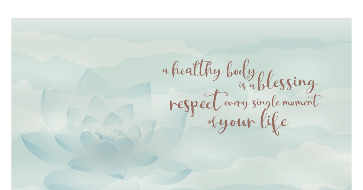 Blue Inspirational Background 14400x8100px With Message About Health